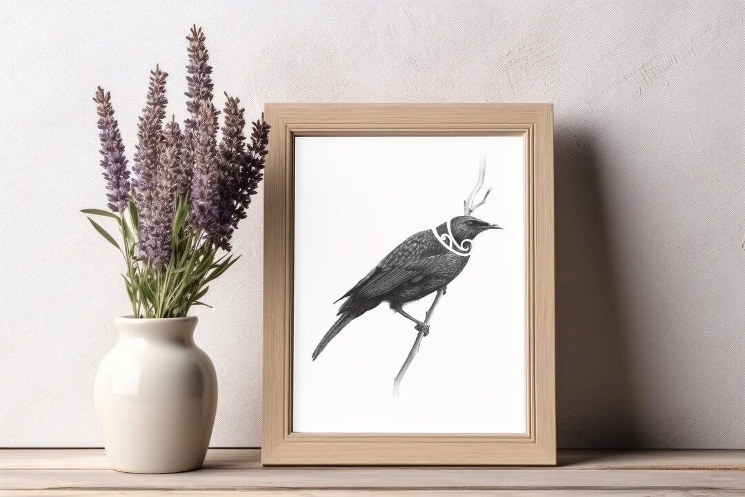 Tui Bird NZ Maori Inspired Wall Art Printable Digital Download - Etsy