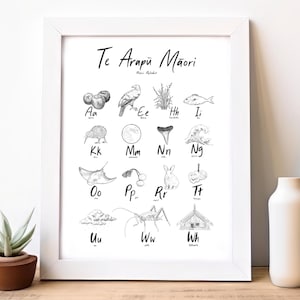 Maori NZ Alphabet Chart Poster Digital Print Wall Art Digital Download ...