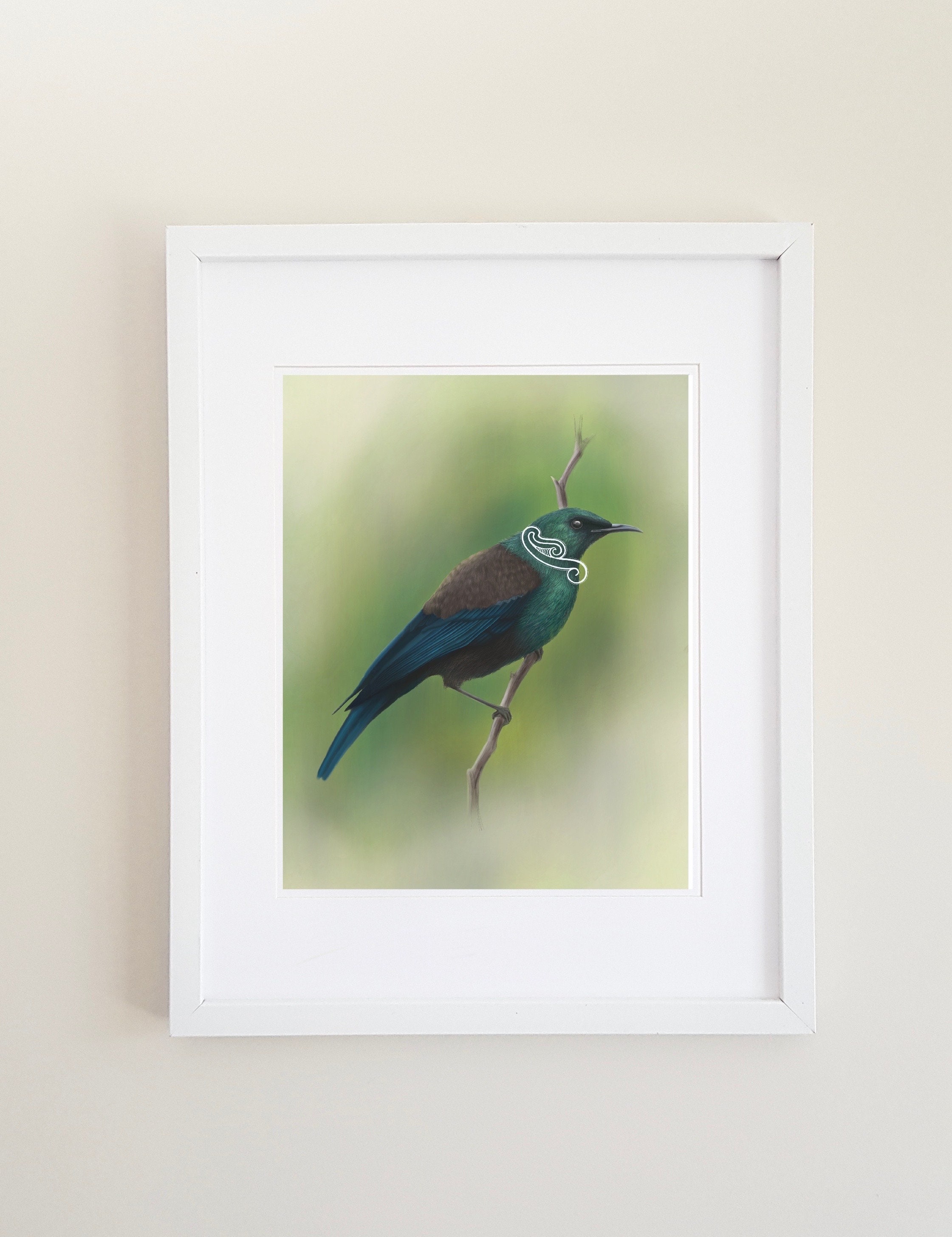 NZ Tui Bird Maori Inspired Digital Download Wall Art Print - Etsy