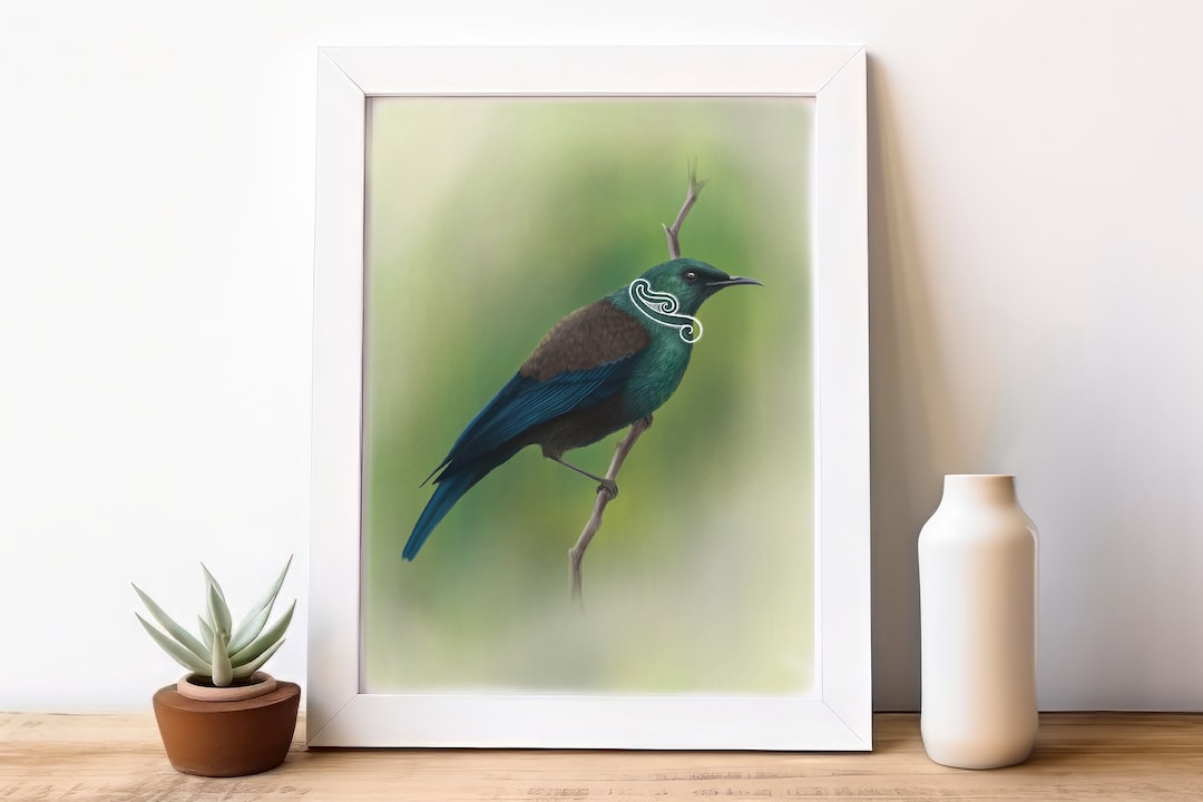 NZ Tui Bird Maori Inspired Digital Download Wall Art Print - Etsy
