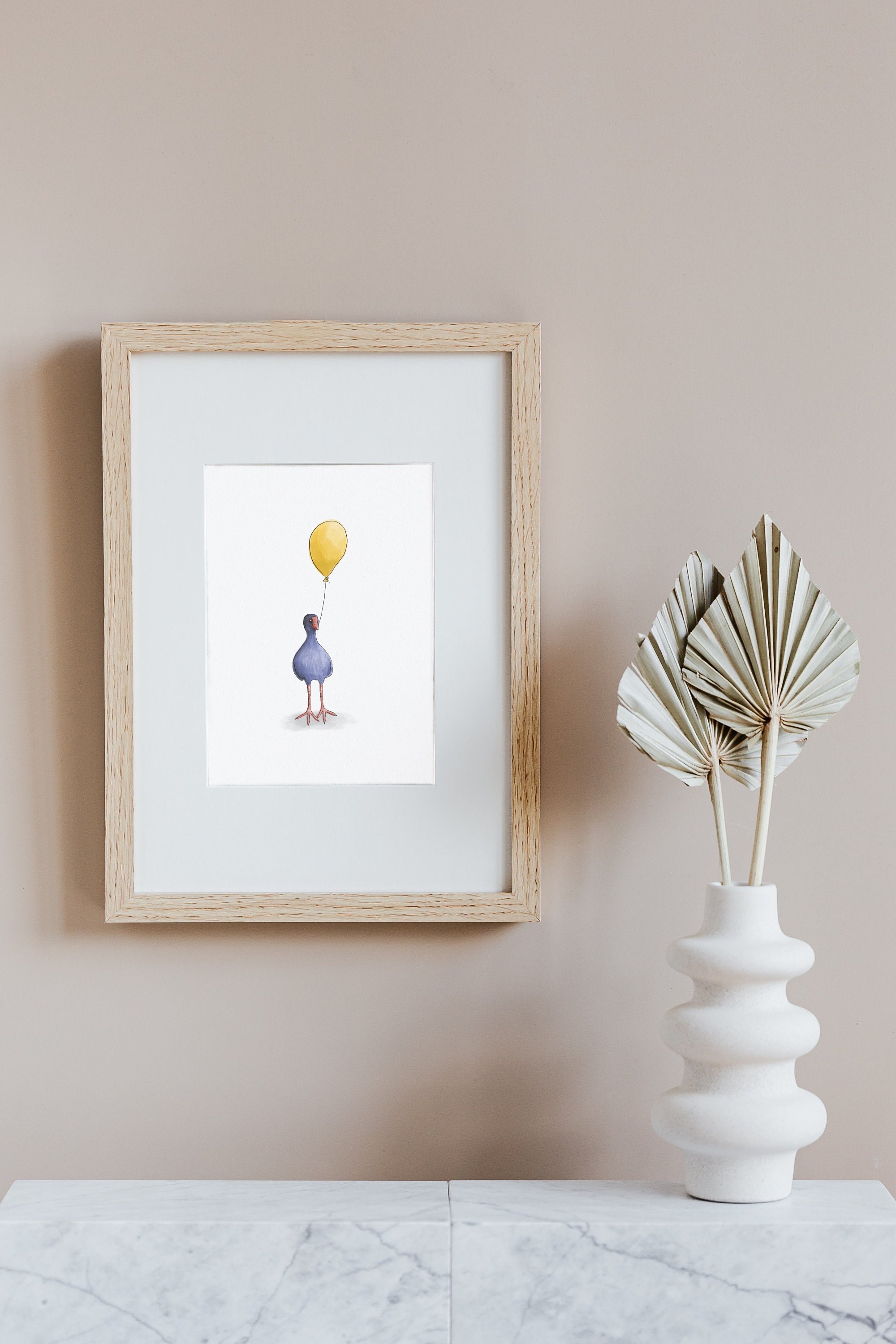 Baby Pukeko Bird Yellow Balloon Maori Inspired Digital Print - Etsy