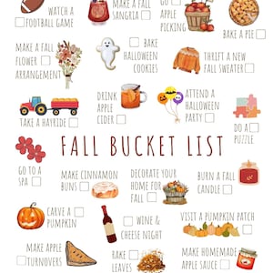 Printable Fall Bucket List - Etsy