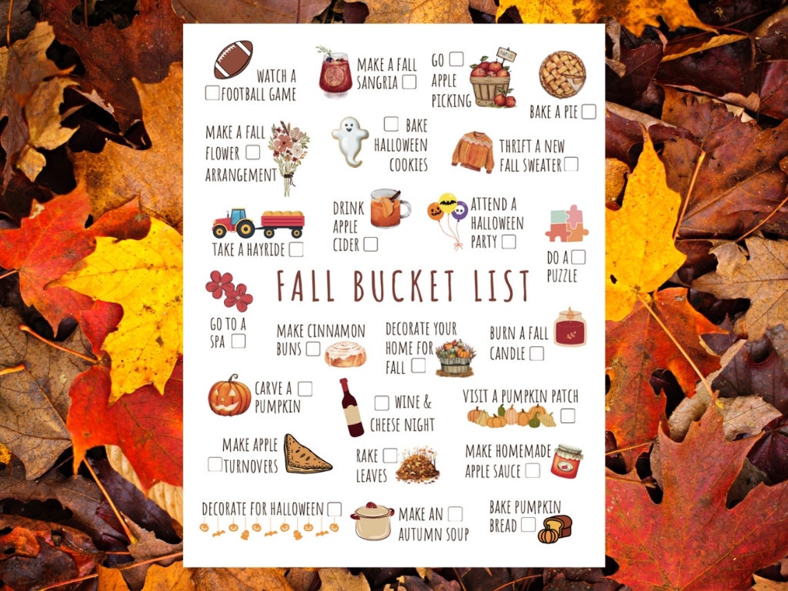 Seasonal Bucket List - All 4 Seasons - Etsy