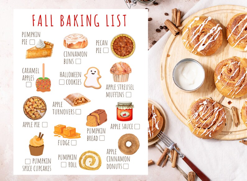 Printable Fall Baking List - Etsy