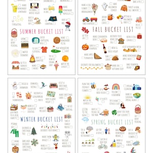 Seasonal Bucket List - All 4 Seasons - Etsy