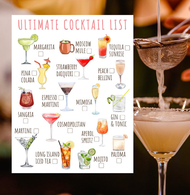 Ultimate Cocktail List - Etsy