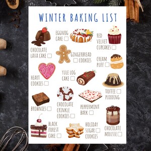 Printable Winter Baking List - Etsy