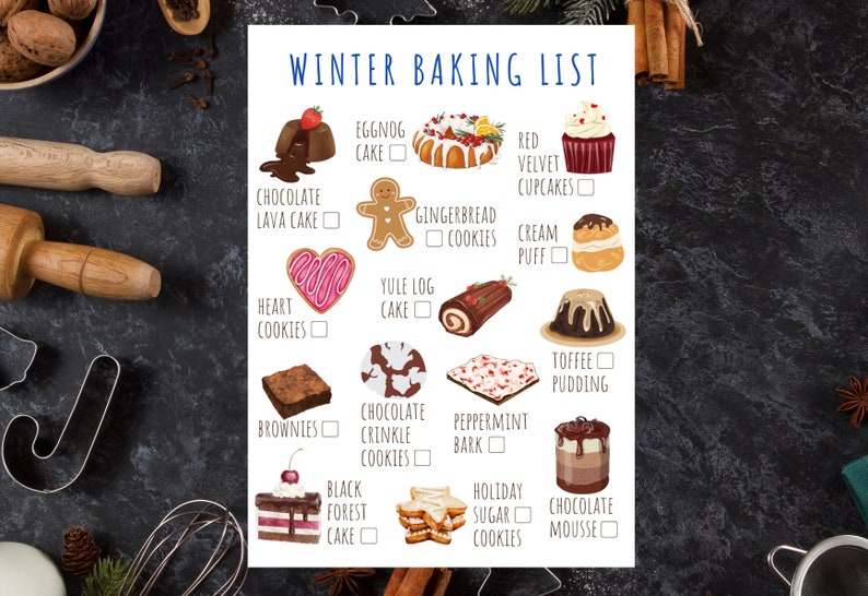 Printable Winter Baking List - Etsy