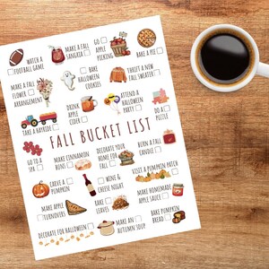 Printable Fall Bucket List - Etsy