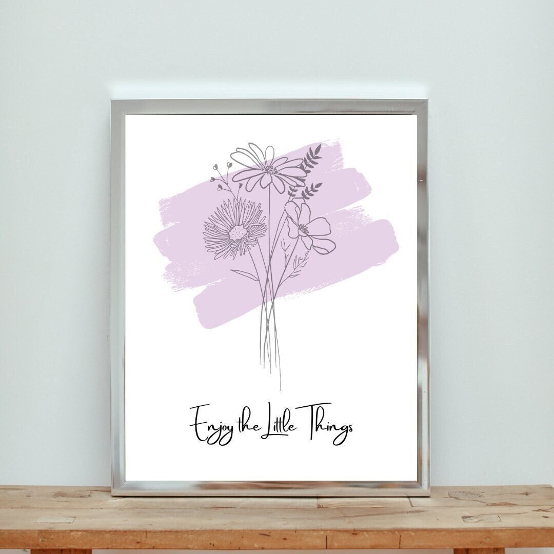 Cute Wall Art Print | Enjoy the Little Things | Printable | Digital ...