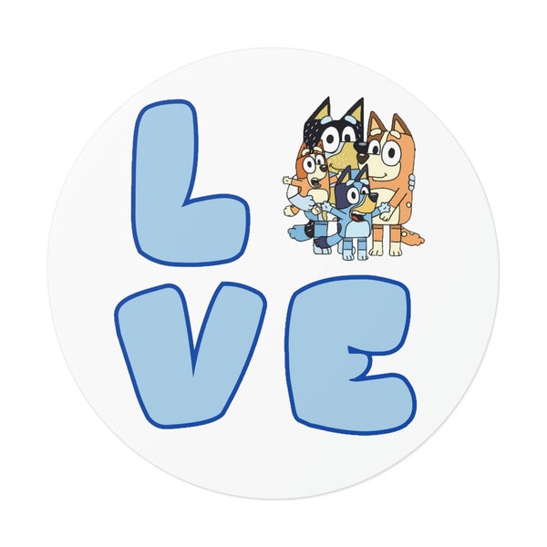 Round Bluey Labels - Etsy Canada