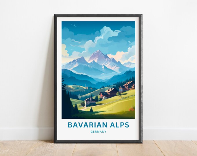 Bavarian Alps Travel Print Germany Home Decor German Wall Art Gift Wall ...