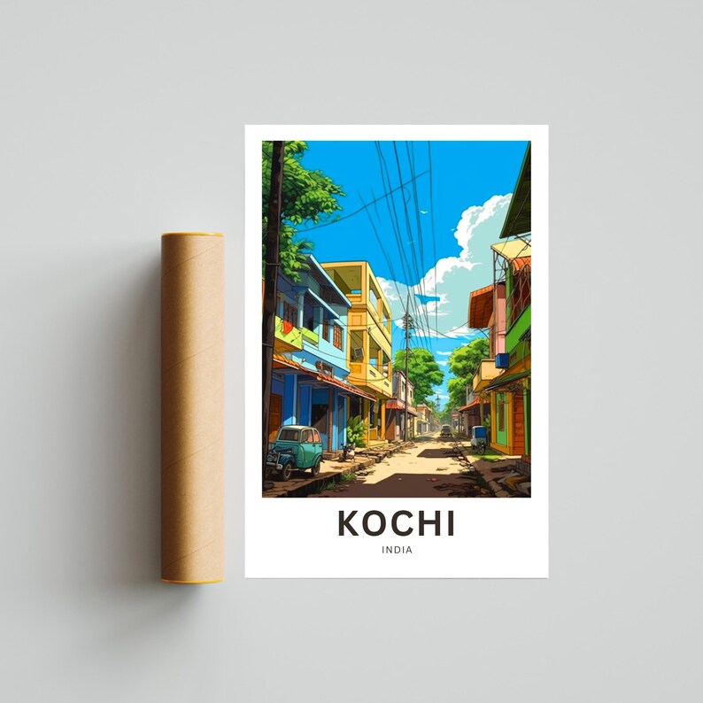 Kochi Travel Print - Kochi Poster, India Wall Art, Framed Present, Gift ...