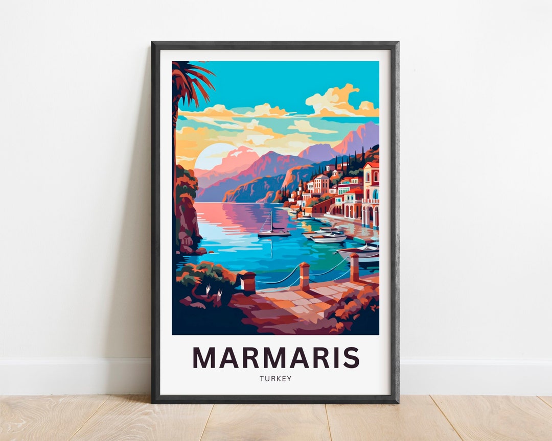 Marmaris Travel Print - Marmaris Poster, Turkey Wall Art, Framed ...