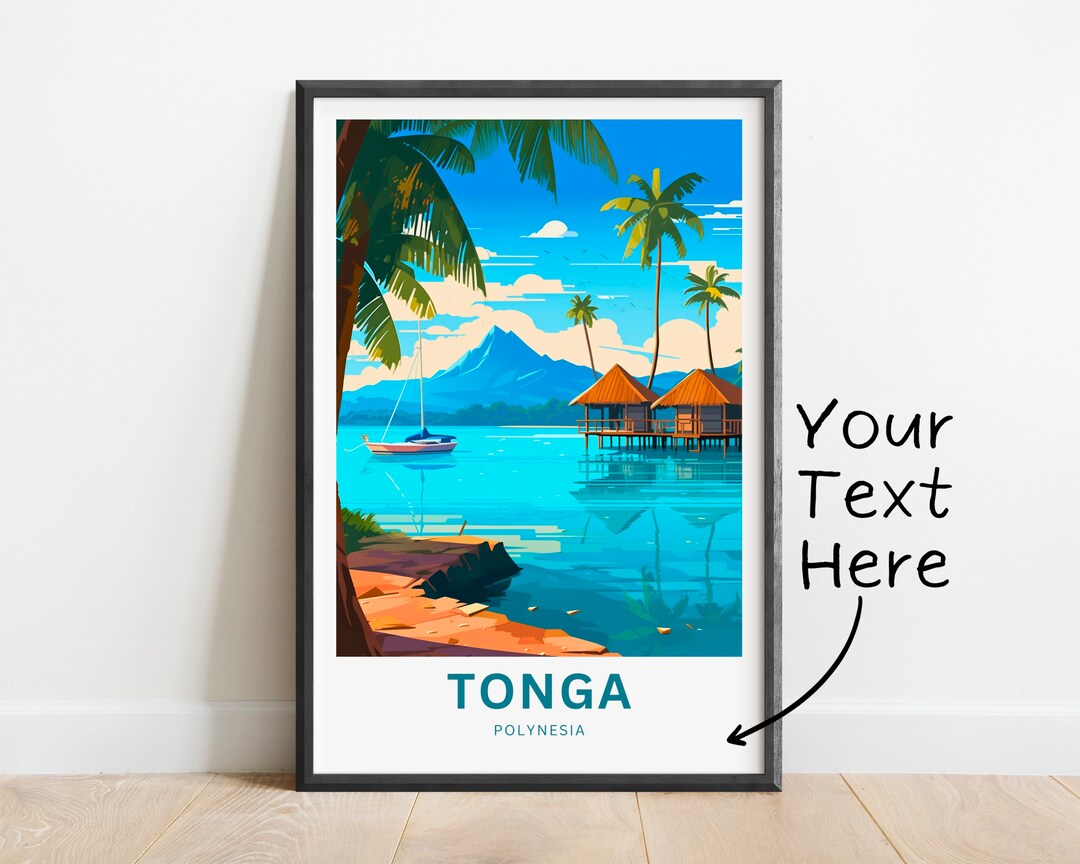 Personalized Tonga Travel Print - Tonga Poster, Polynesia Wall Art ...