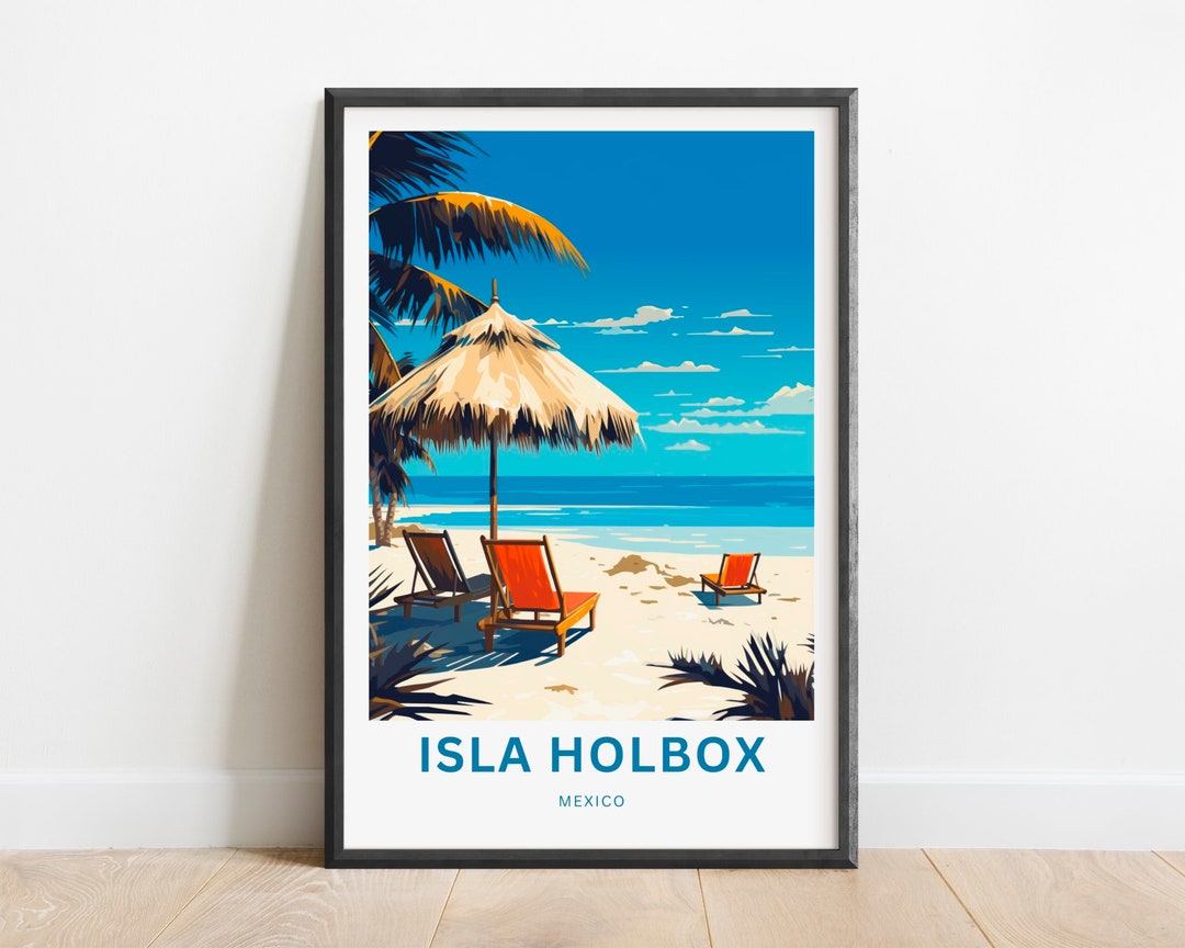 Isla Holbox Travel Print - Isla Holbox Poster, Mexico Wall Art, Framed ...