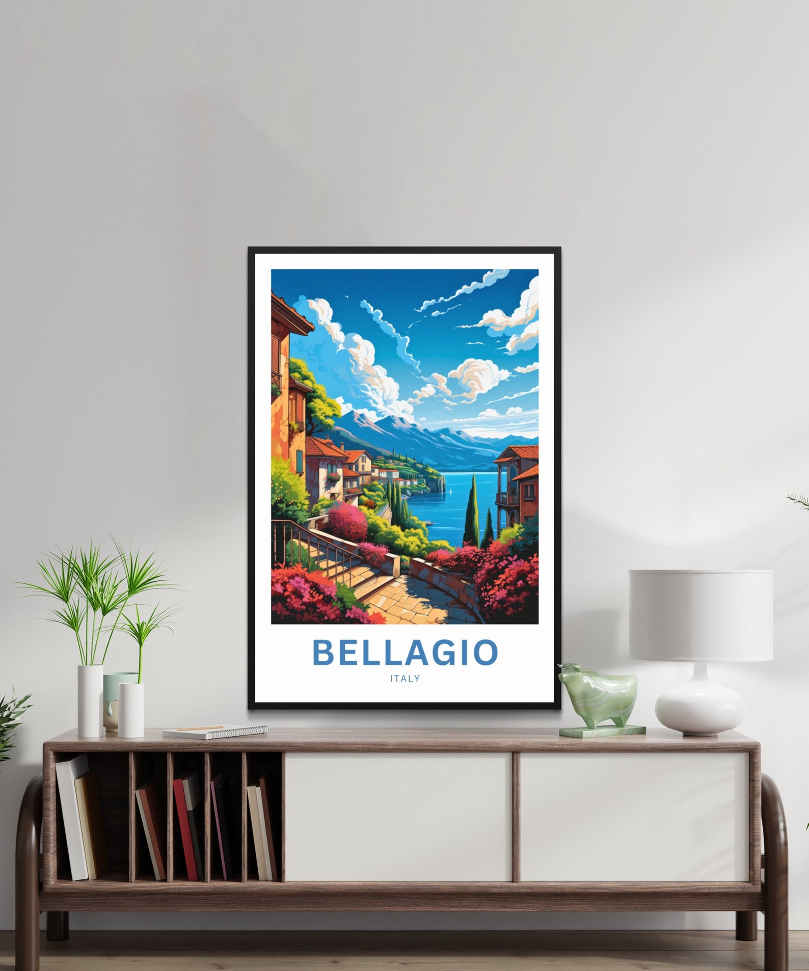 Bellagio Travel Print - Bellagio Poster, Italy Wall Art, Framed Present ...