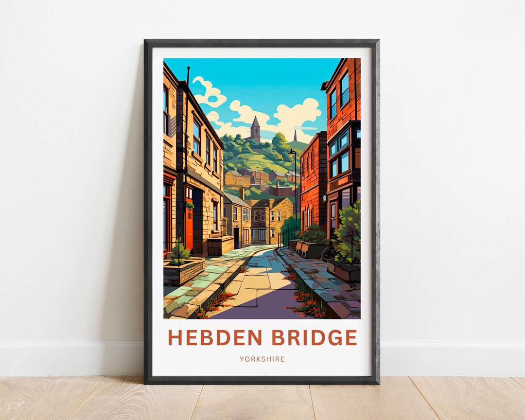 Hebden Bridge Travel Print - Hebden Bridge Poster, England Wall Art ...