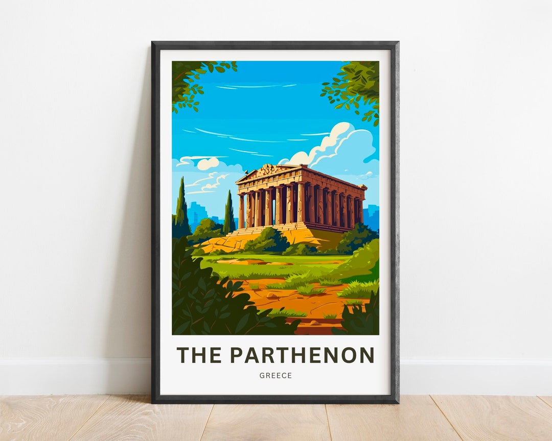 Parthenon Travel Print - Parthenon Poster, Greece Wall Art, Framed ...