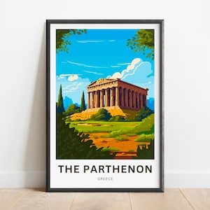 Parthenon Travel Print - Parthenon Poster, Greece Wall Art, Framed ...