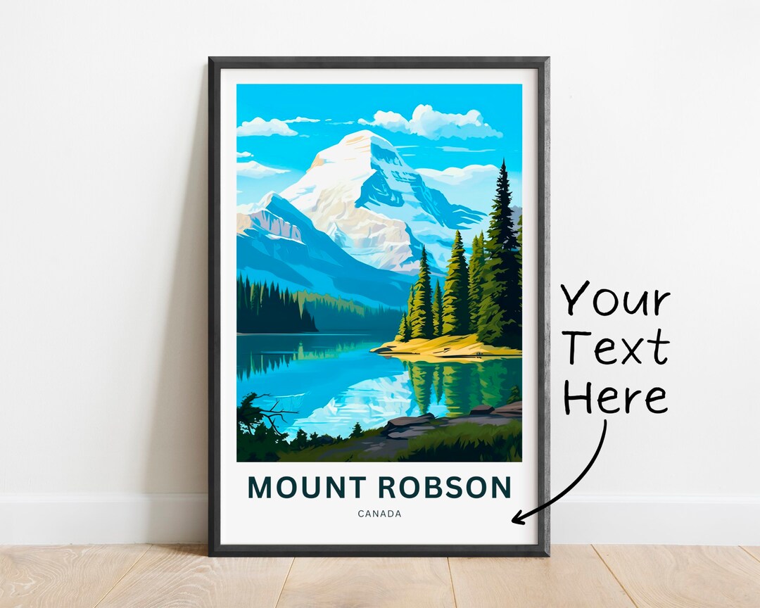 Personalized Mount Robson Travel Print Mount Robson Poster, Canada Wall ...