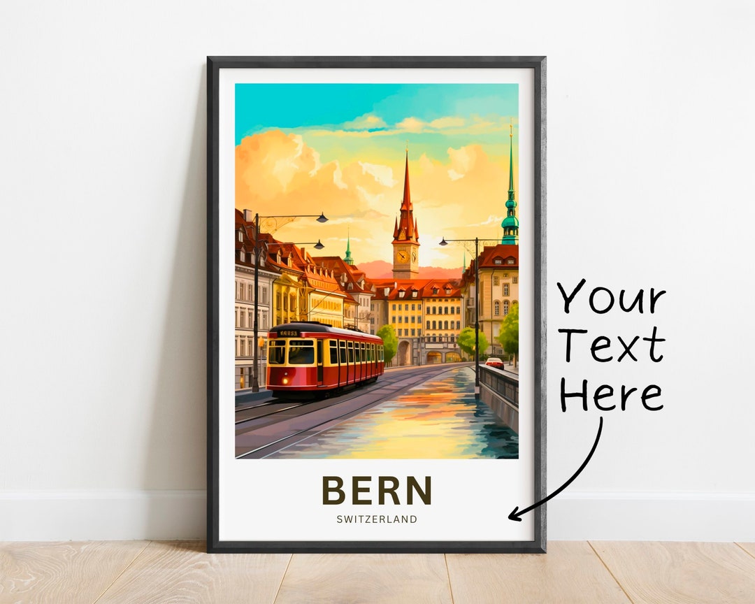 Personalized Bern Travel Print - Bern Poster, Switzerland Wall Art ...