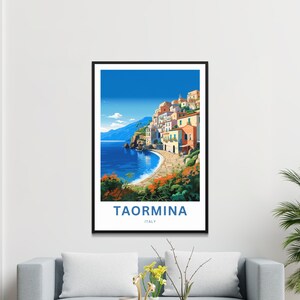 Taormina Travel Print - Taormina Poster, Italy Wall Art, Framed Present ...