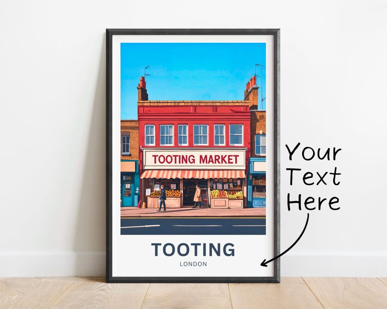 Tooting Travel Print - Tooting Poster, South London Wall Art, Framed ...