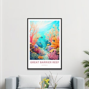 Great Barrier Reef Travel Print - Great Barrier Reef Poster, Australia ...