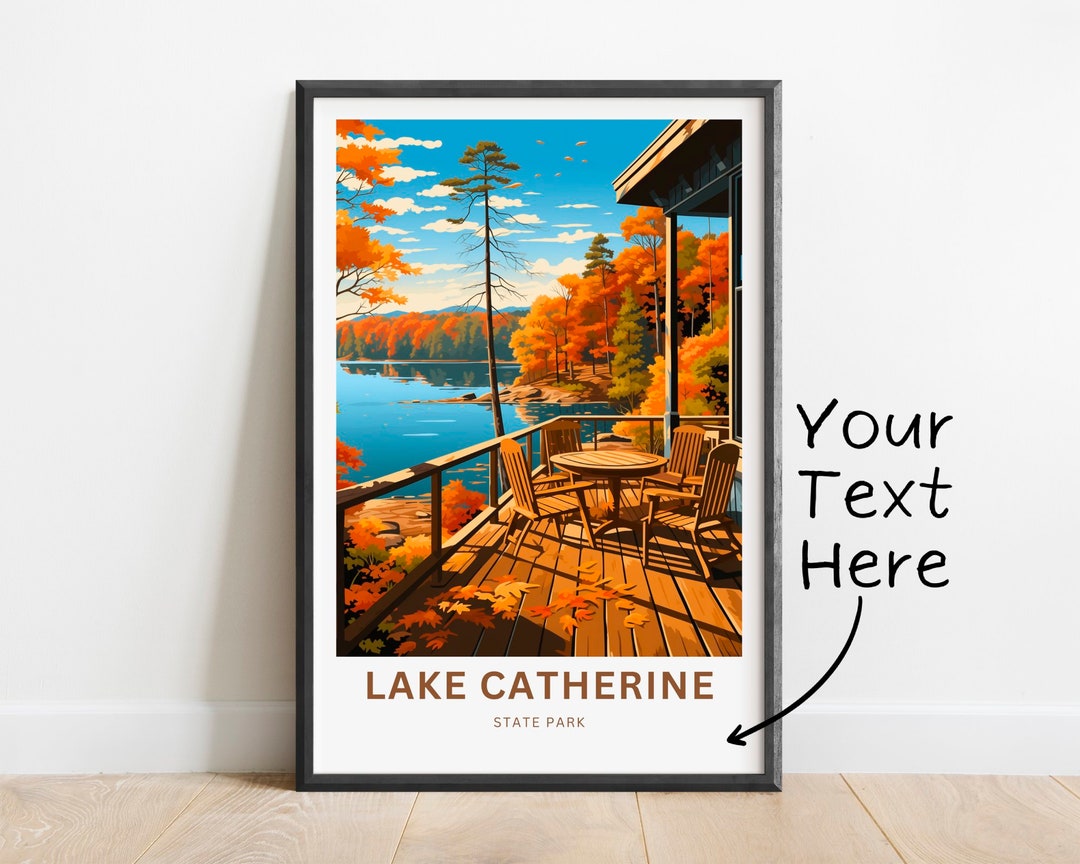 Personalized Lake Catherine Travel Print - Lake Catherine Poster, State ...