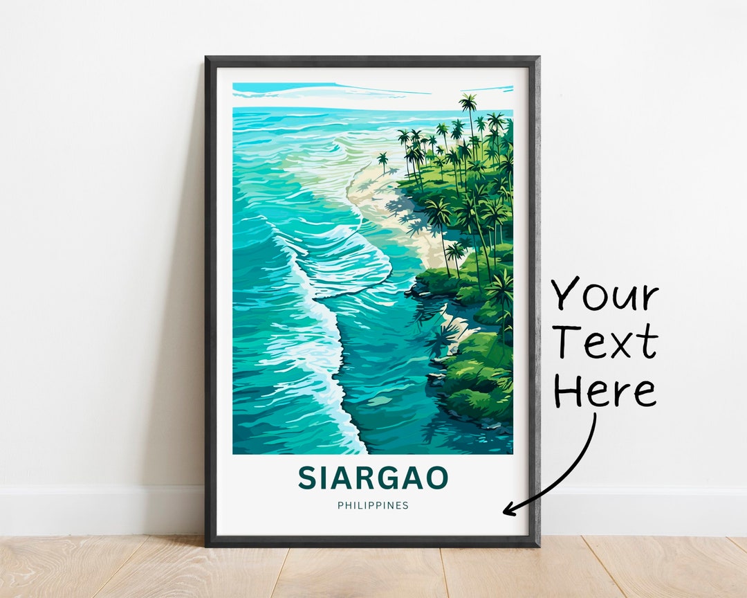 Personalized Siargao Travel Print Siargao Poster, Philippines Wall Art, Framed Present, Gift ...