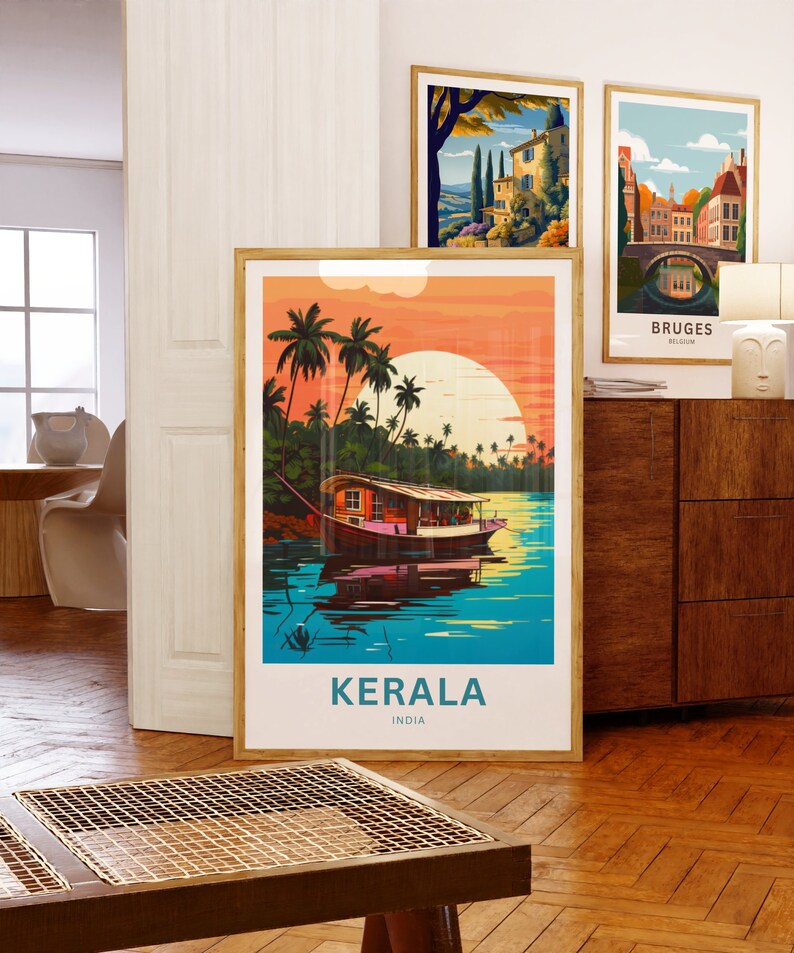 Kerala Travel Print - Kerala Poster, India Wall Art, Framed Present ...