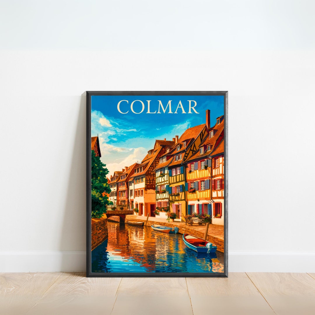 Colmar Vintage Travel Poster, Colmar Print, France Wall Art, Framed ...