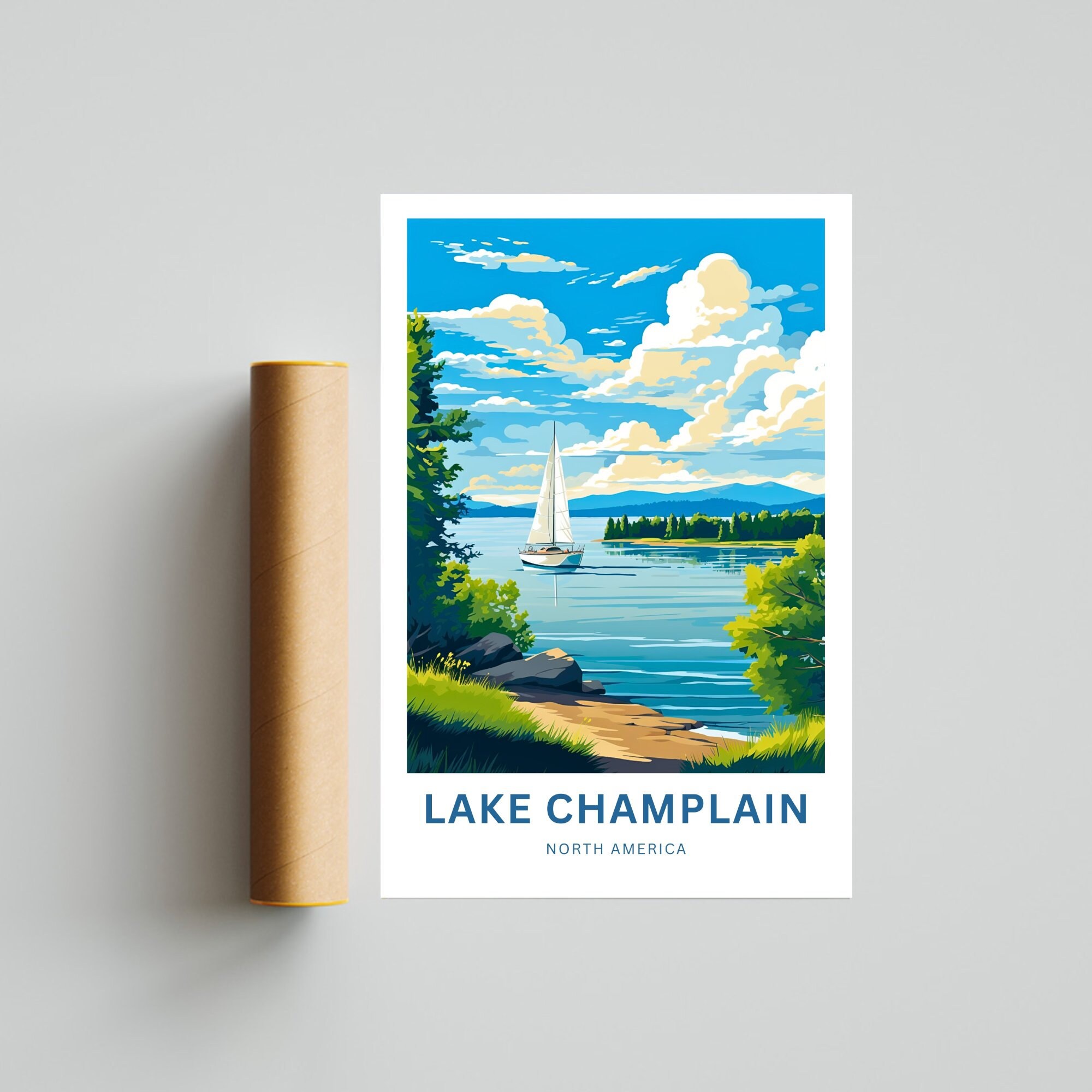 Personalized Lake Champlain Travel Print Lake Champlain - Etsy