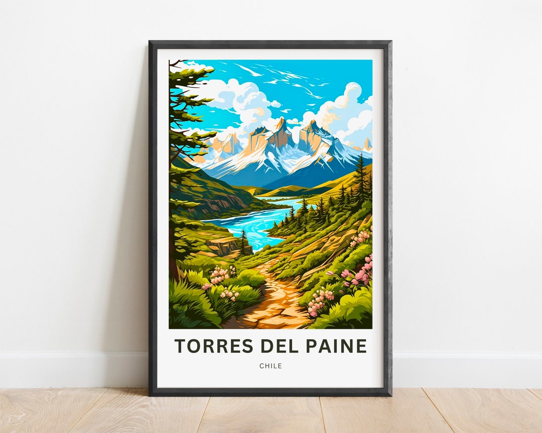 Torres Del Paine Travel Print - Torres Del Paine Poster, Chile Wall Art ...