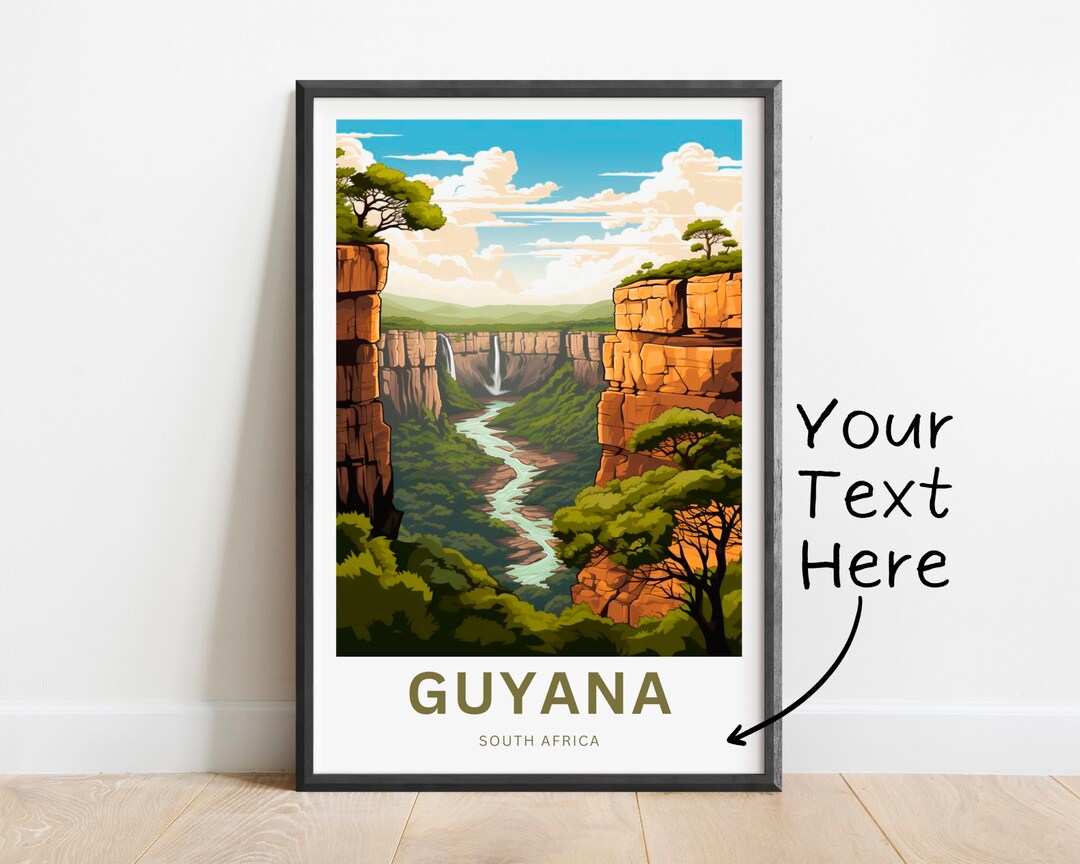 Personalized Guyana Print Guyana Poster South Africa Wall - Etsy