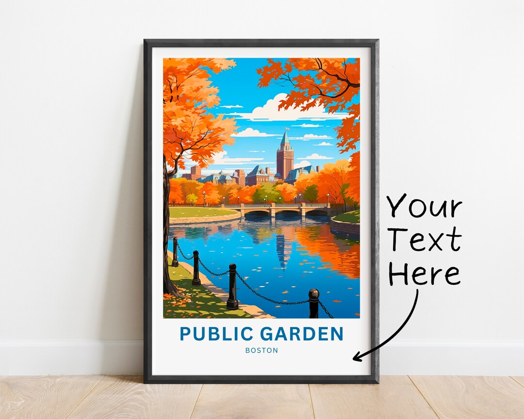 Personalized Boston Public Garden Travel Print - Boston Public Garden ...