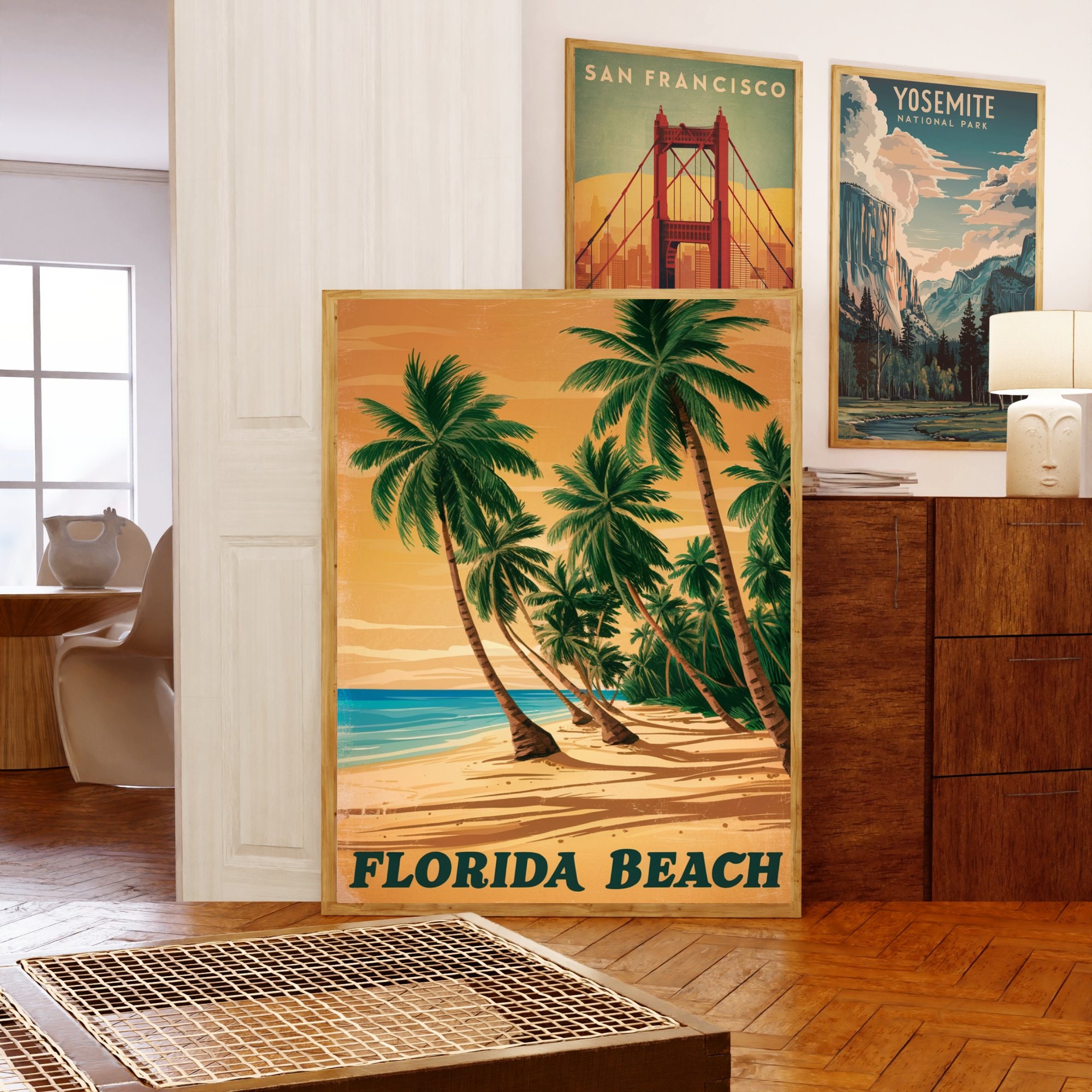 Florida Vintage Travel Poster Florida Print, USA Wall Art, Framed ...