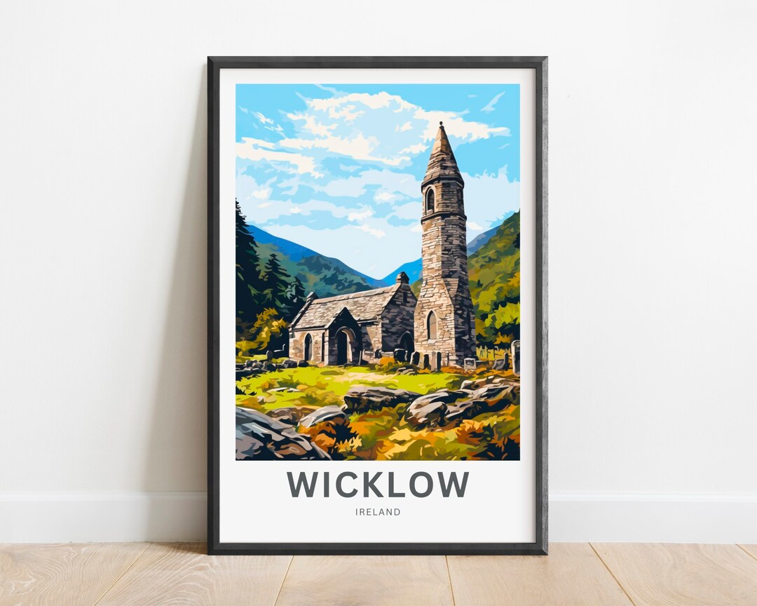Wicklow Travel Print - Wicklow Poster, Ireland Wall Art, Framed Present ...