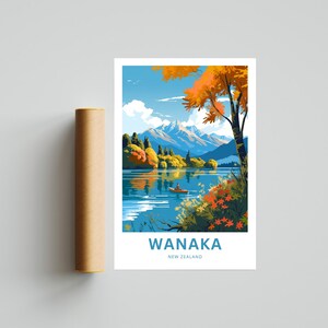 Wanaka Travel Print - Wanaka Poster, New Zealand Wall Art, Framed ...
