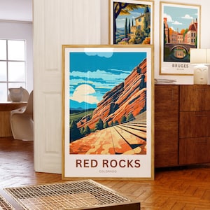 Red Rocks Amphitheatre Travel Print - Red Rocks Amphitheatre Poster ...