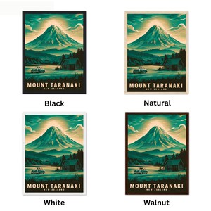 Mount Taranaki Vintage Travel Poster - Mount Taranaki Print, New ...