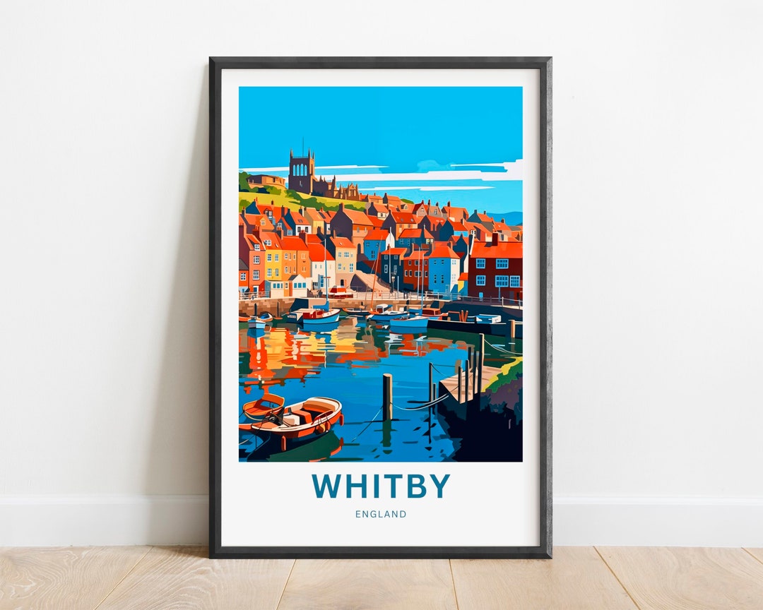 Whitby Travel Print Whitby Poster, England Wall Art, Framed Present ...
