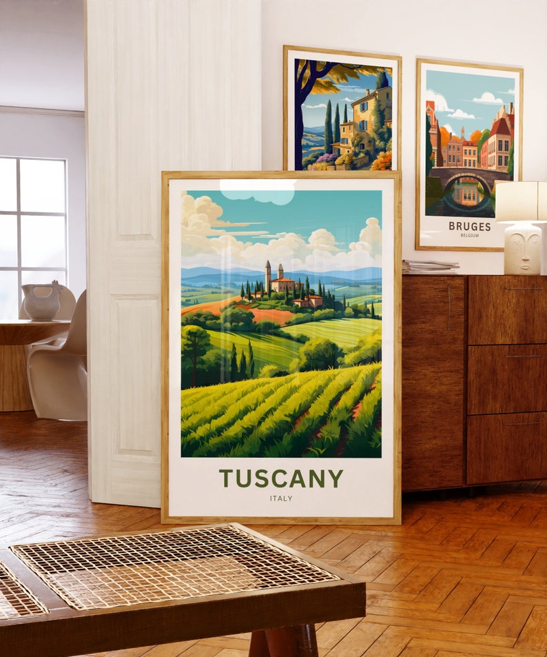 Tuscany Travel Print Tuscany Poster Italy Wall Art Framed - Etsy