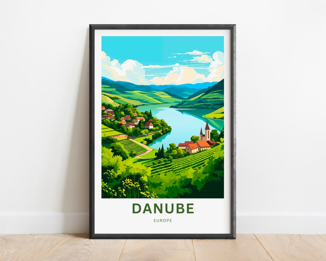 Danube Travel Print Danube Poster, Danube River Wall Art, Framed ...