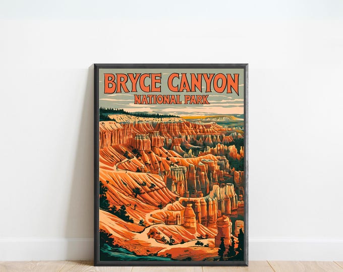 Bryce Canyon National Park Poster, Bryce Canyon Art, Vertical Utah ...