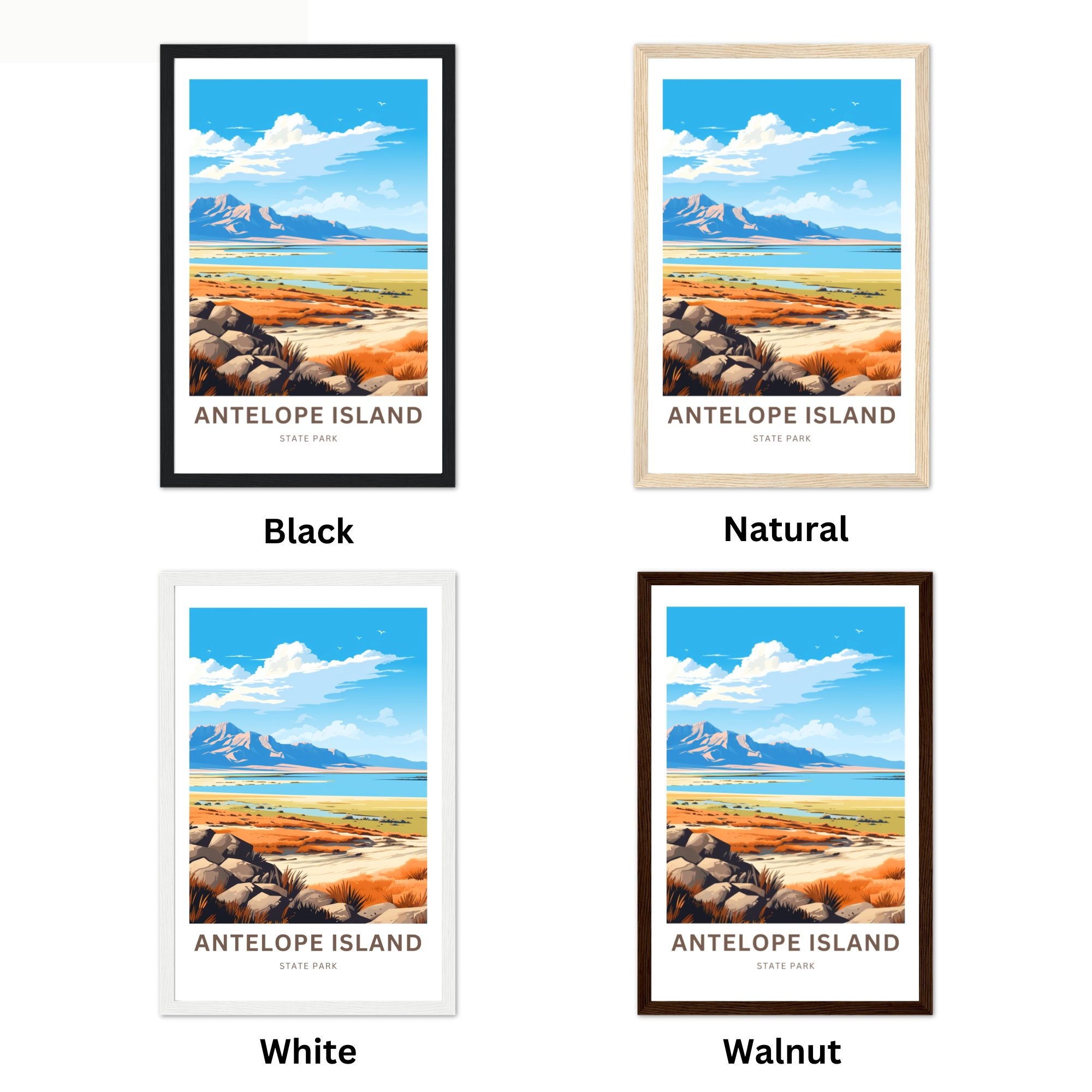 Antelope Island Travel Print - Antelope Island Poster, Utah Wall Art ...