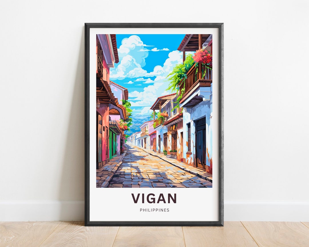 Vigan Travel Print - Vigan Poster, Philippines Wall Art, Framed Present ...