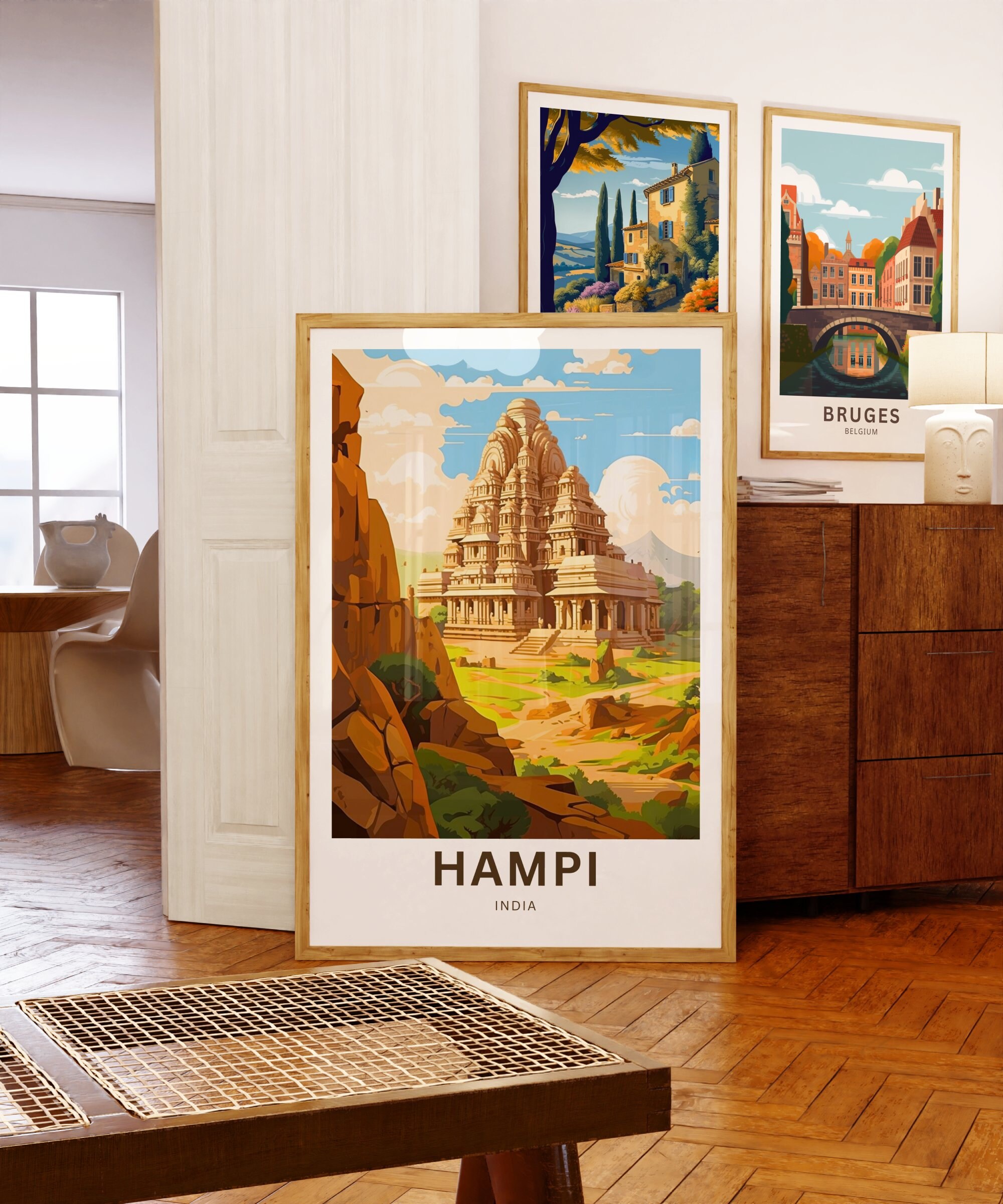 Personalized Hampi Travel Print Hampi Poster, India Wall Art, Framed ...