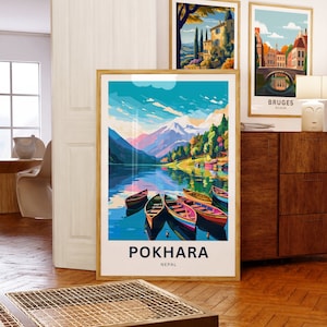 Personalized Pokhara Travel Print - Pokhara Poster, Nepal Wall Art ...